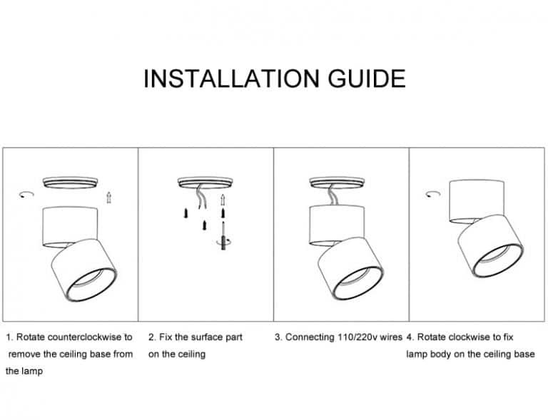 Surface Mounted Directional Ceiling Spotlights - GRNLED