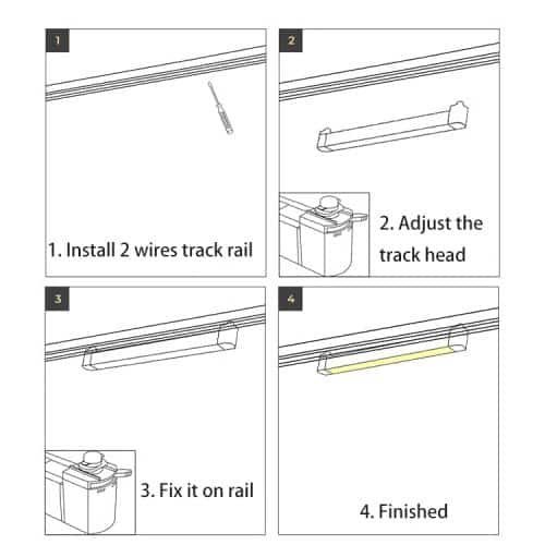 2 Line LED Linear Track Lighting 9W-32W - GRNLED
